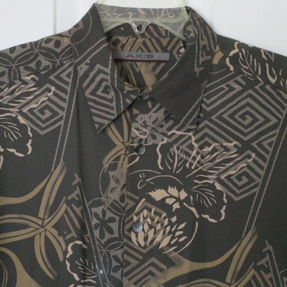 Axis | Shirts | Axis Mens Ss Brown Silk Casual Hawaiian Resort Wear ...
